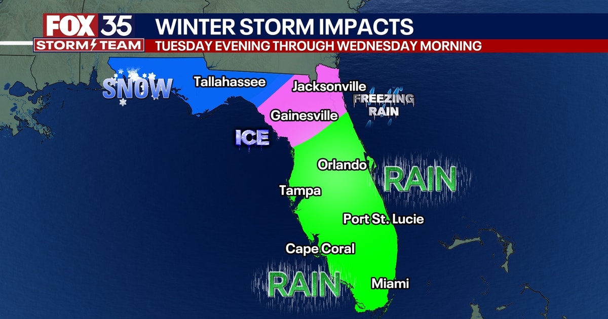 Orlando weather: Wet, chilly week ahead; Snow possible in Florida? See ...