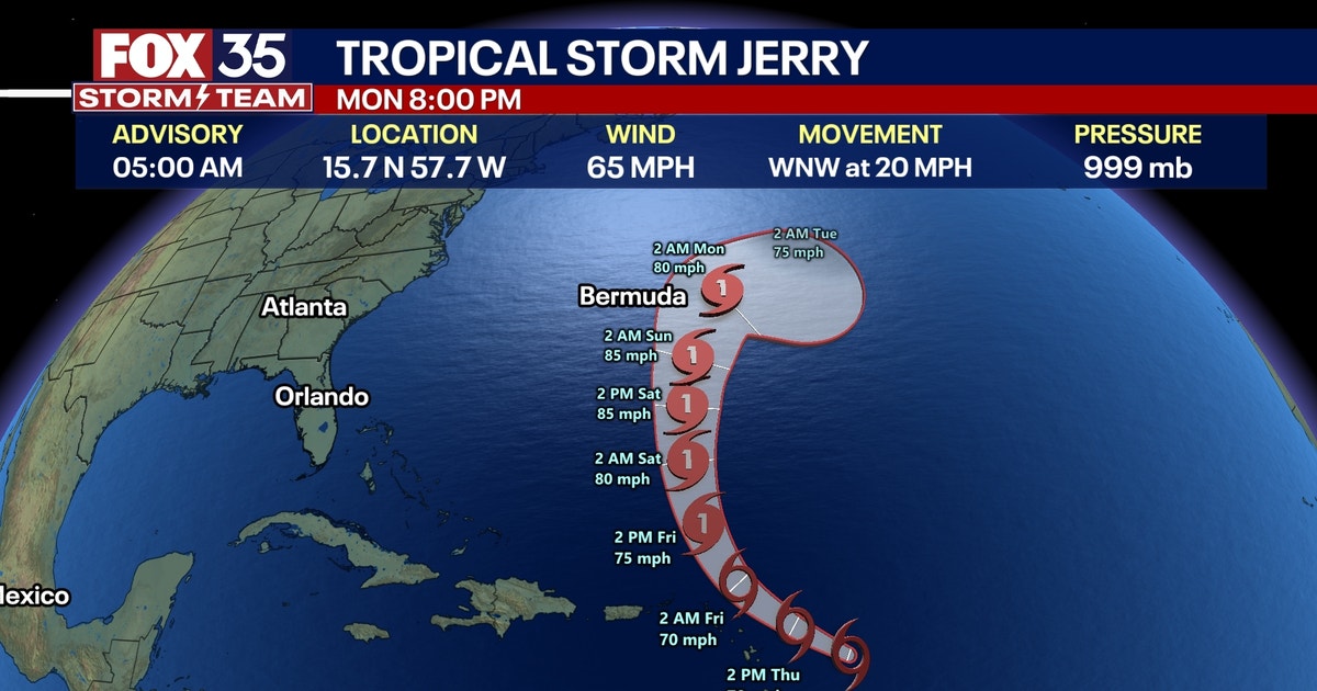 National Hurricane Center: Tropical Storm Jerry remains on track to ...
