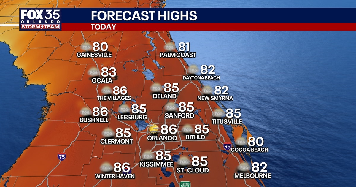 Orlando weather: Warm Sunday before storms and a big cooldown | FOX 35 ...