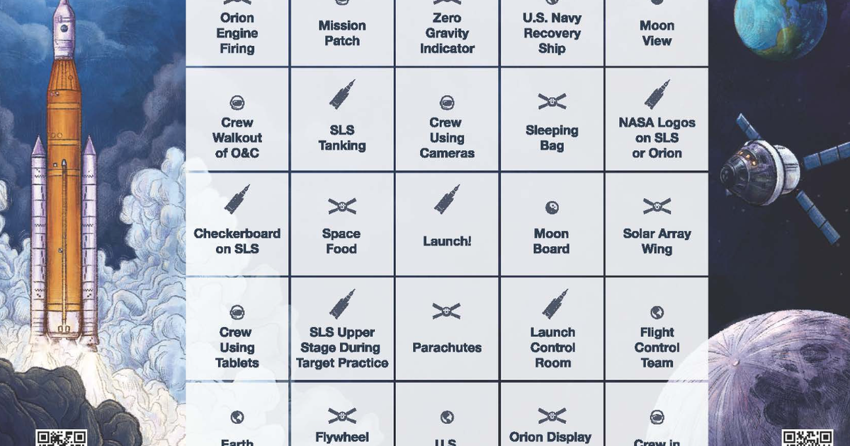Artemis II bingo: Download your scorecard | FOX 51 Gainesville