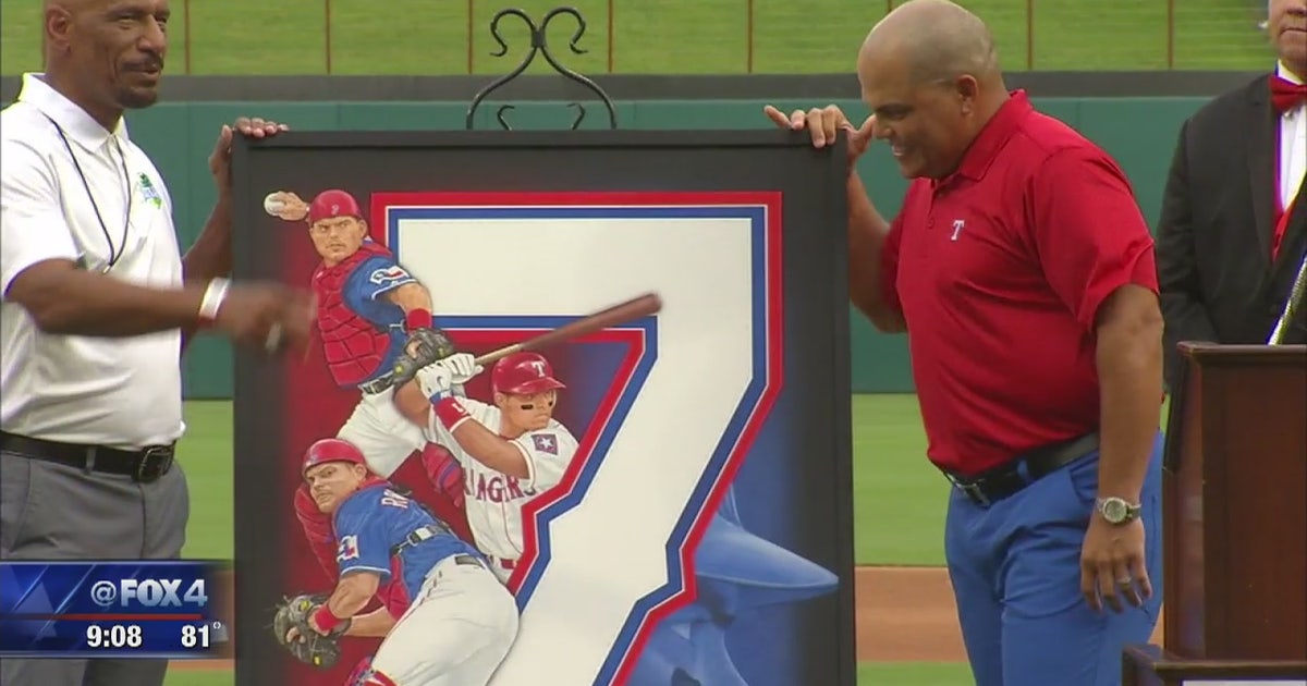 Pudge Rodriguez becomes the 3rd Texas Ranger to have his jersey retired ...