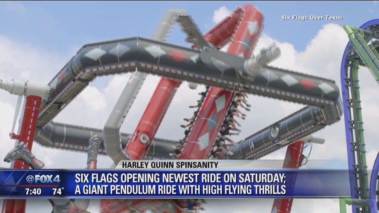New Harley Quinn Spinsanity ride opens at Six Flags | FOX 4 Dallas-Fort ...
