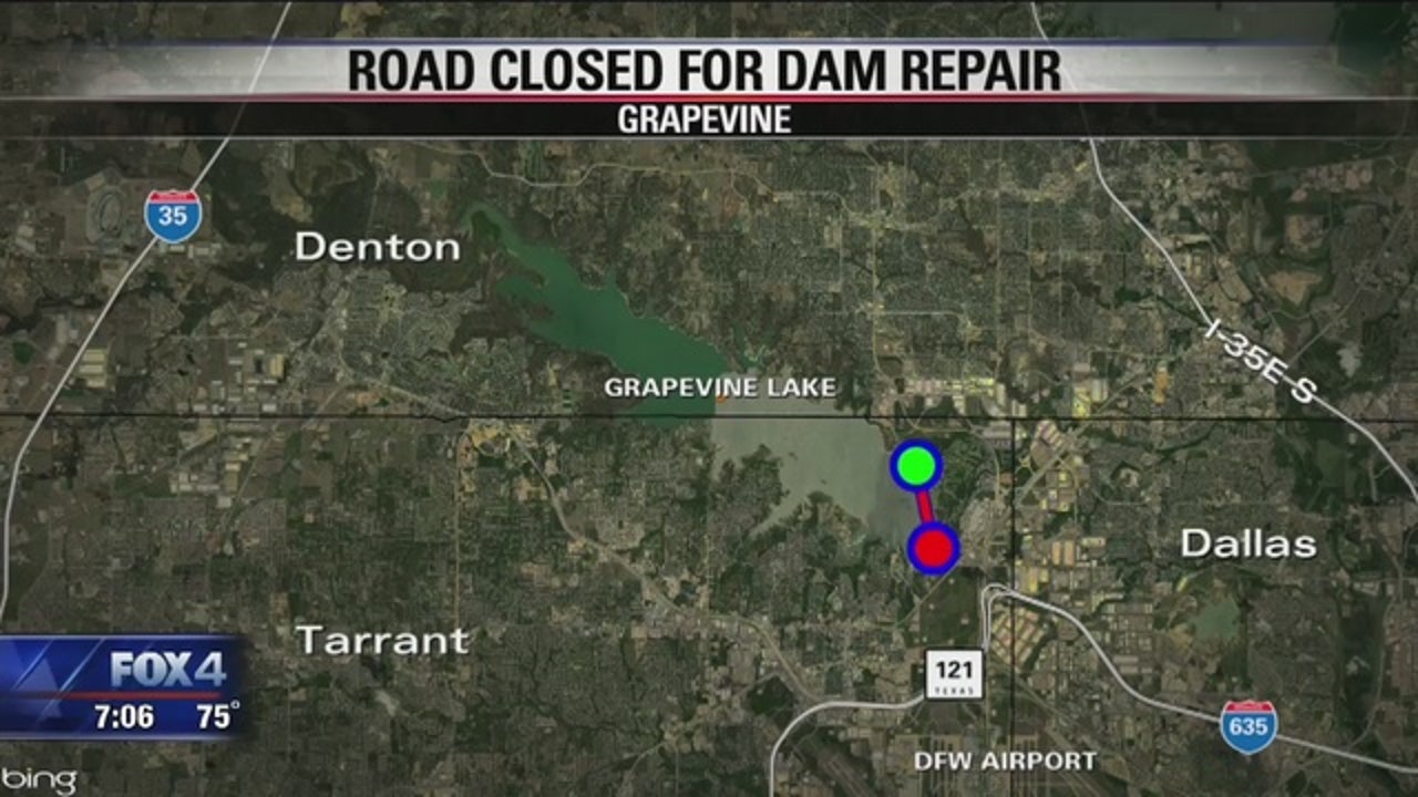 Grapevine Lake dam road closed for repairs | FOX 4 Dallas-Fort Worth