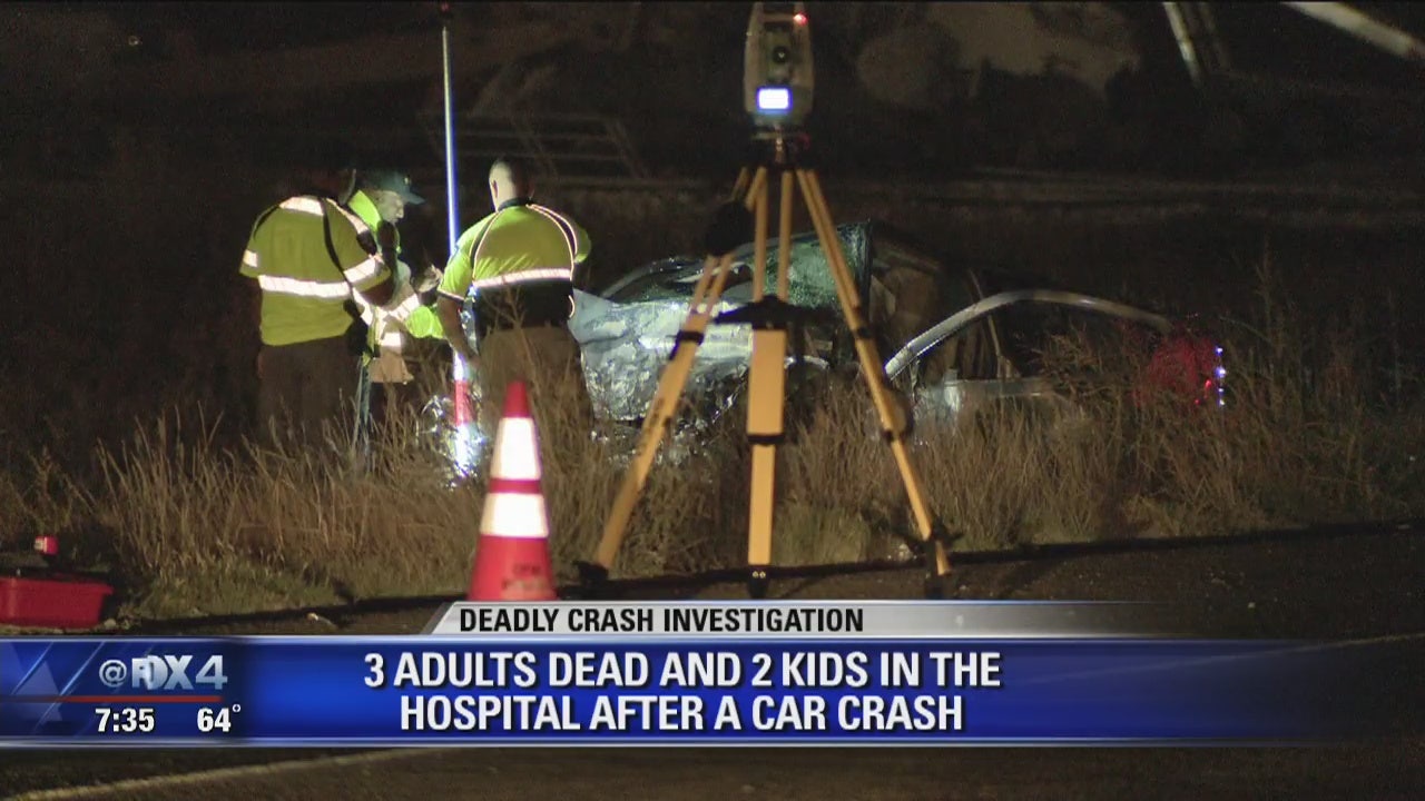 3 adults killed, 2 children hospitalized after car crash