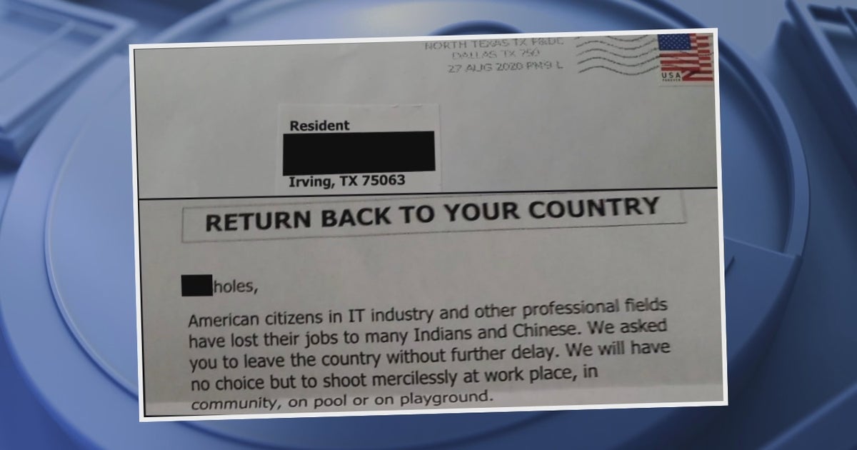 Irving PD investigating hate mail threatening Chinese, Indian IT ...