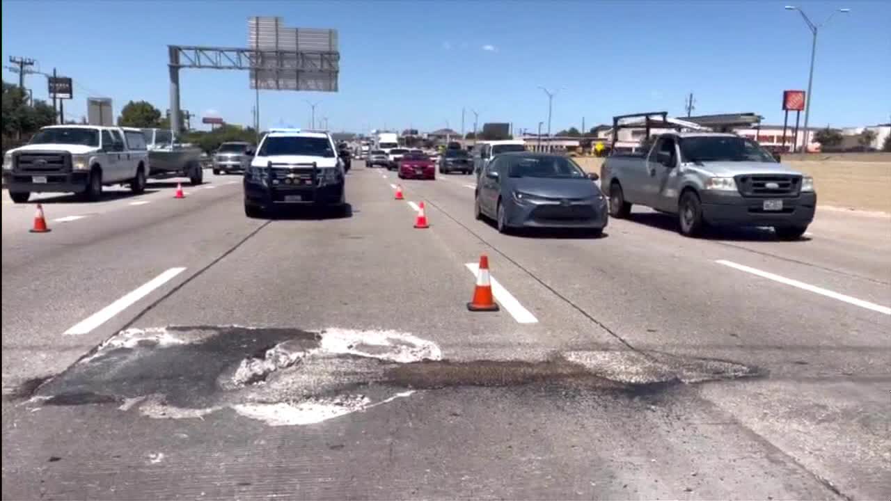 Large pothole on Central Expressway damages vehicles | FOX 4 Dallas ...