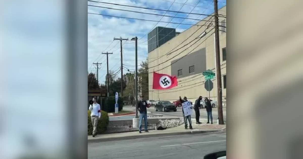 Group carries Nazi flag across street from Dallas temple | FOX 4 Dallas ...