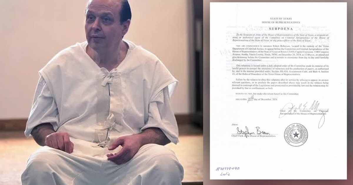 Death row inmate Robert Roberson subpoenaed to appear before Texas ...