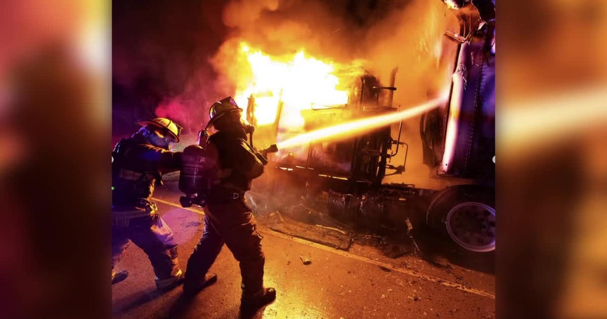 Burning diesel spills across I-20 after 'loud pop' triggers massive rig ...