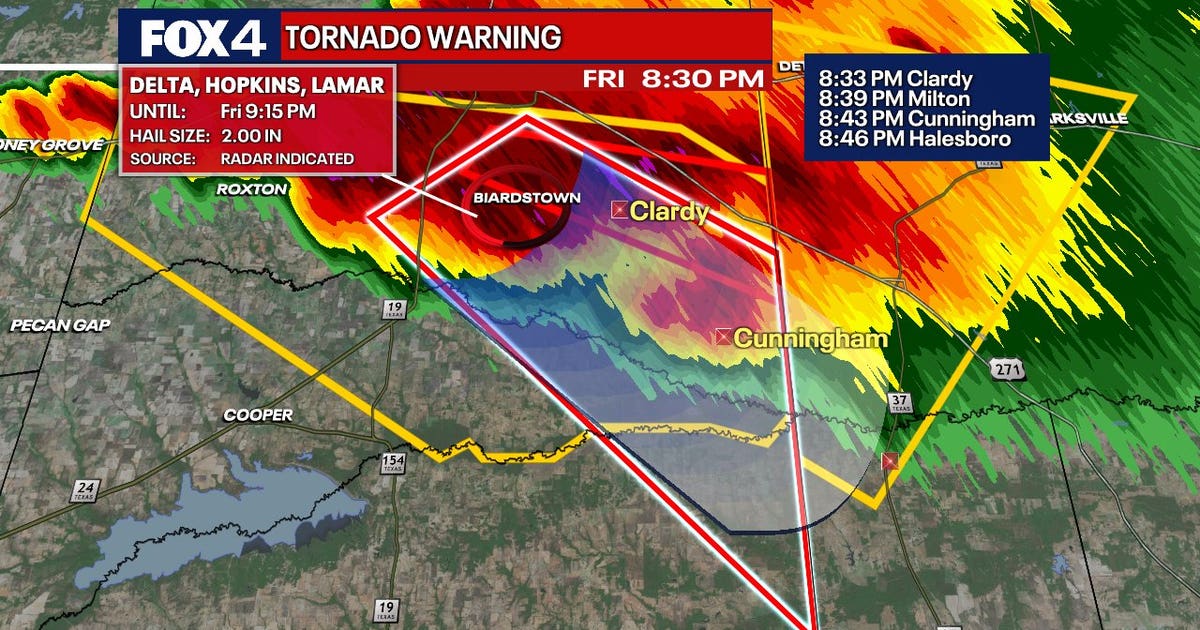 Dallas weather: Tornado Warning issued for Lamar County, Tornado Watch ...