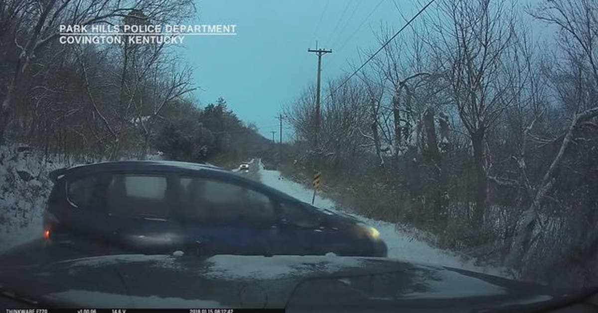 Dashcam video captures car sliding into Kentucky police cruiser | FOX 5 ...