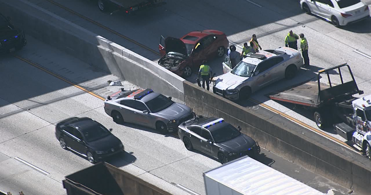 GSP trooper's cruiser overturns on I-285 | FOX 5 Atlanta