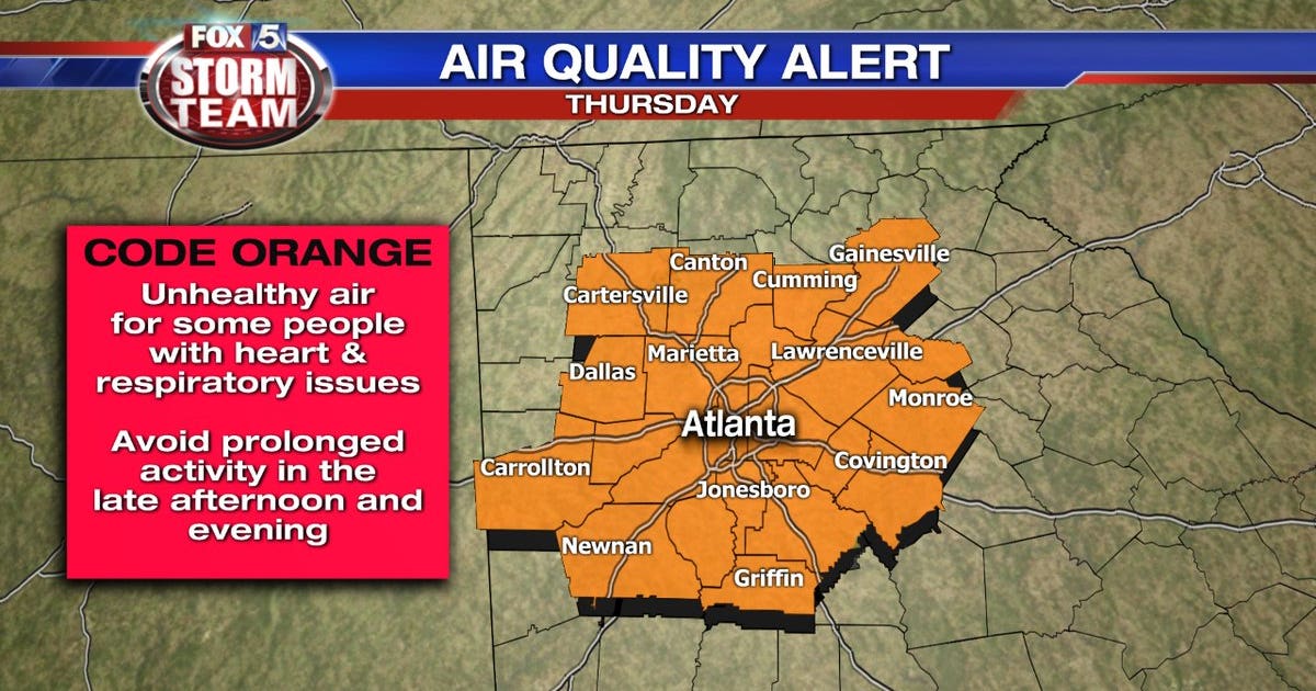 Code Orange Air Quality Alert for Thursday | FOX 5 Atlanta