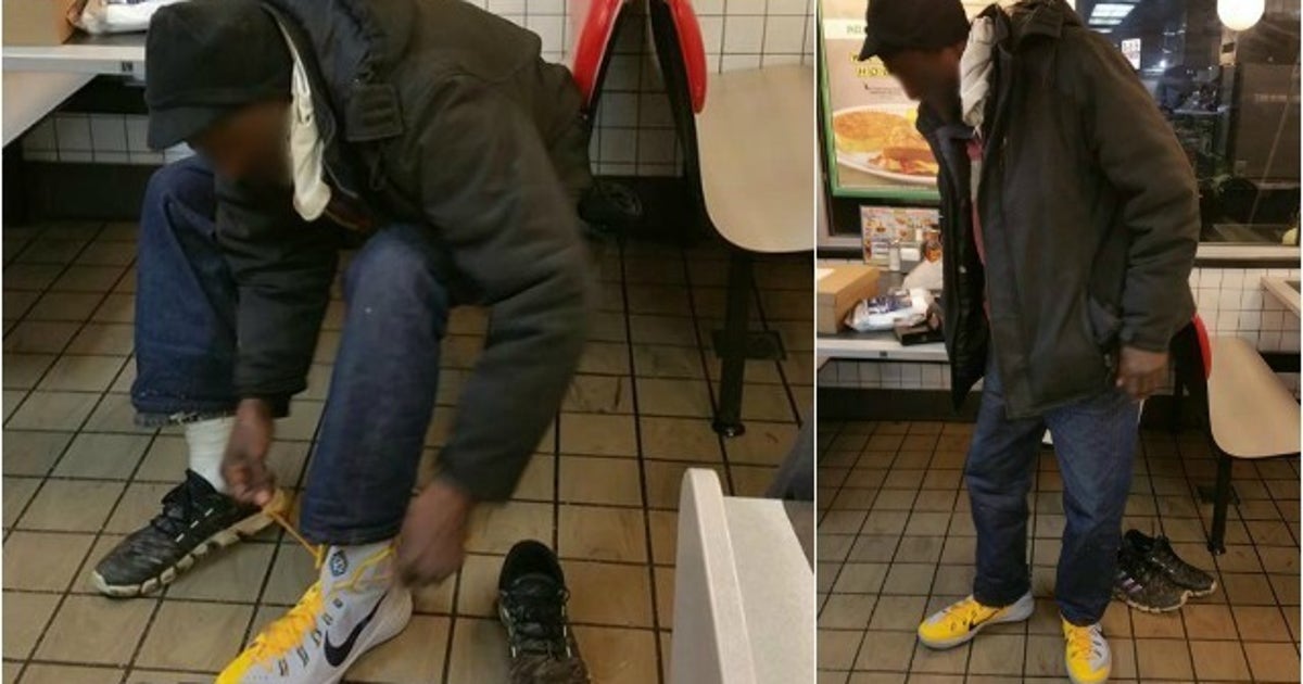 Police officers, Indiana Pacers give homeless man size 17 shoes | FOX 5 ...