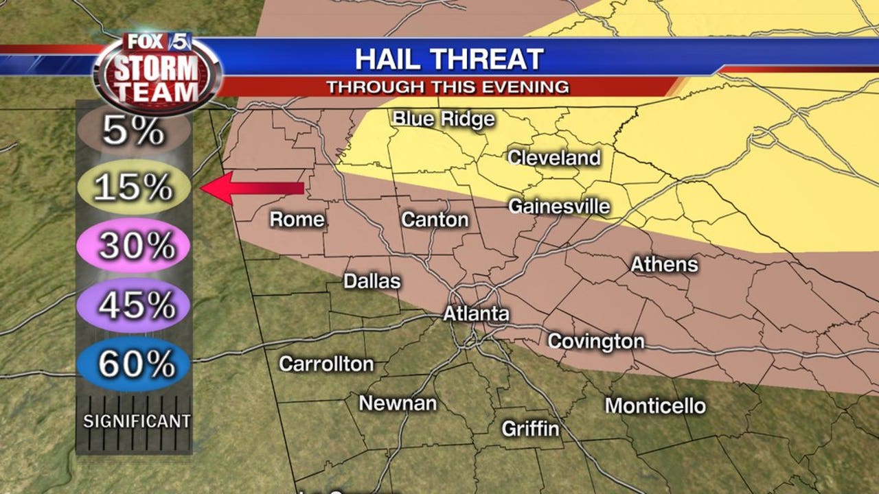 Strong winds, hail possible in North Georgia through tonight | FOX 5 ...
