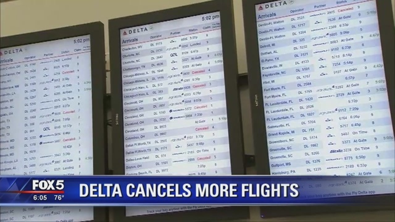 Delta says 150 more flights canceled as storm effects linger | FOX 5 ...