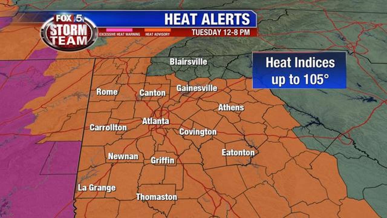 Heat Advisory issued for metro Atlanta Tuesday | FOX 5 Atlanta