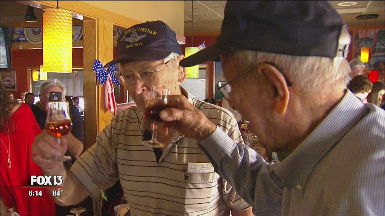 Final two WWII squad members share solemn toast to fallen comrades