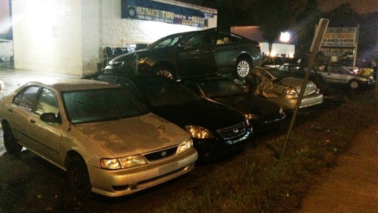 Car Goes Airborne, Lands on Top of 3 Vehicles | FOX 5 Atlanta