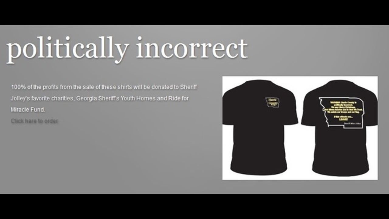 Sheriff's 'Politically Incorrect' Message Now on T-Shirts | FOX 5 Atlanta