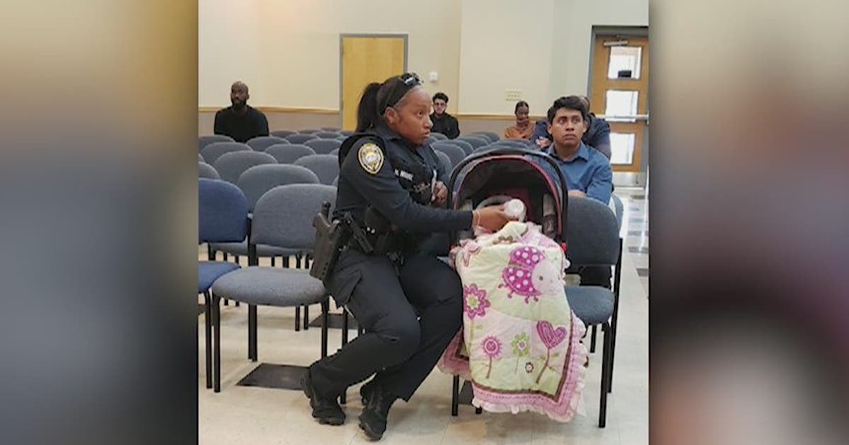 Georgia police officer helps mother with infant in traffic court | FOX ...