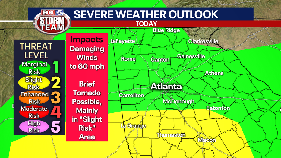 More rain, possible severe storms Tuesday | FOX 5 Atlanta