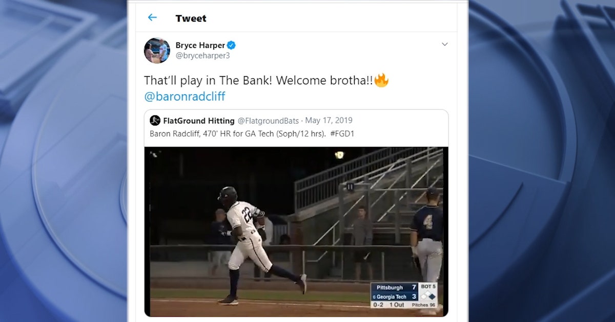 Draft pick from Georgia Tech gets surprise call from Bryce Harper | FOX ...