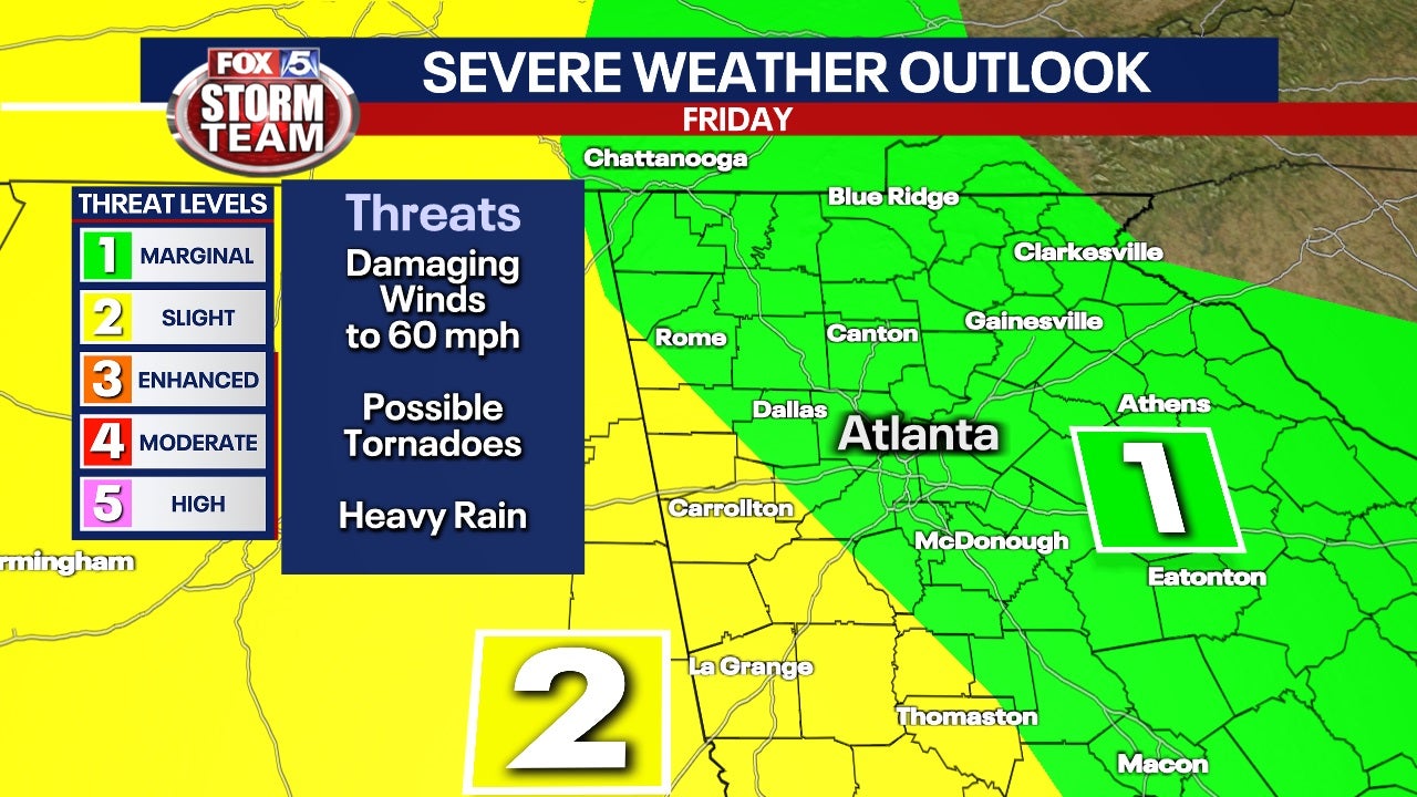 Be weather aware Friday: Fronts brings severe weather threat to Georgia ...
