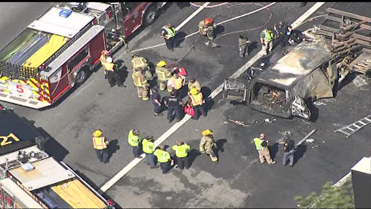 Lanes re-open on I-85 North in Suwanee near fatal car fire, tractor-trailer crash | FOX 5 Atlanta