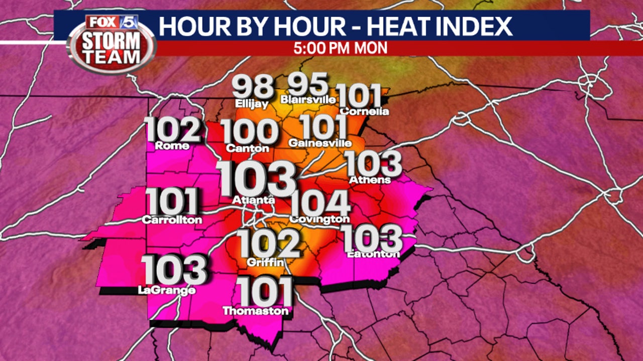 Heat index forecasted to pass 100 in Georgia | FOX 5 Atlanta