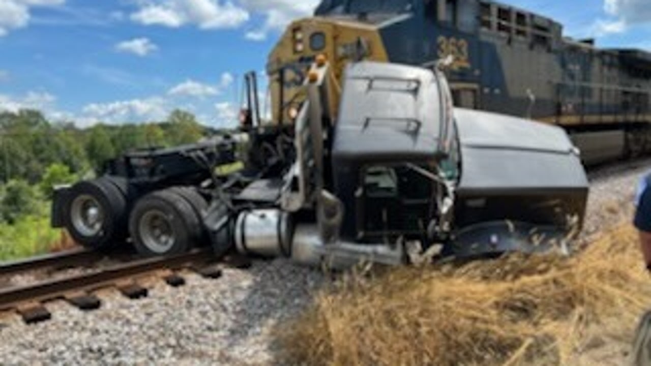 Video: Train collides with stalled tractor-trailer in Coweta County ...