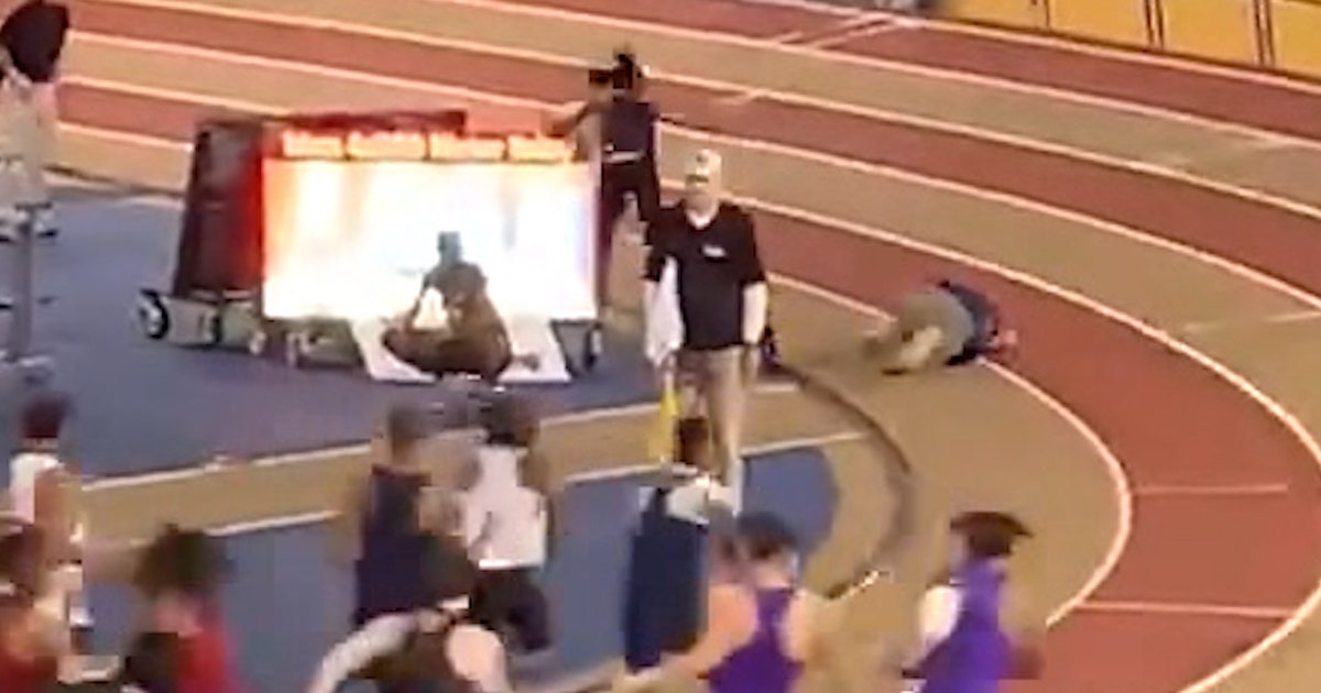 WATCH: Track team sets record despite runner, official colliding during ...