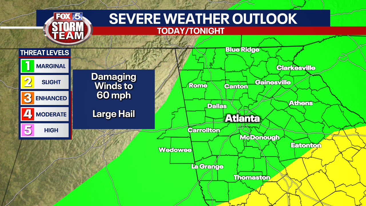 Storm system bringing heavy rains, possible damaging winds to Georgia ...