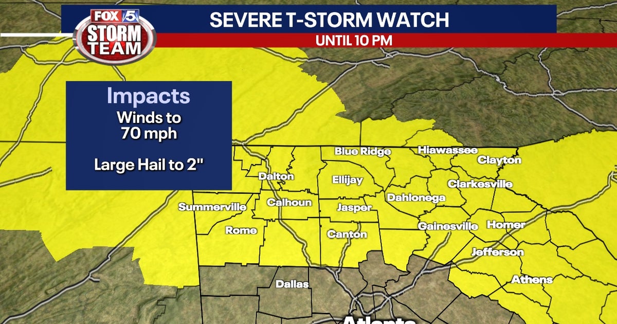 Severe Thunderstorm Watch issued for portions of north Georgia | FOX 5 ...