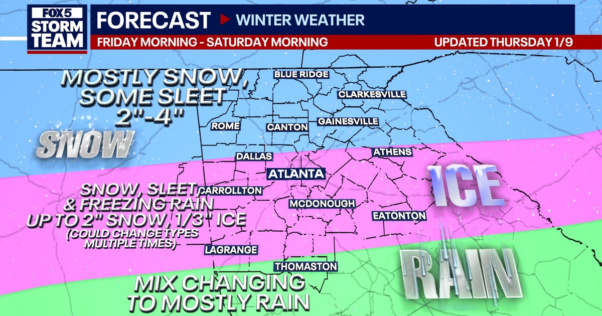 Atlanta Winter Storm Timeline | Snow, ice, rain breakdown for North ...
