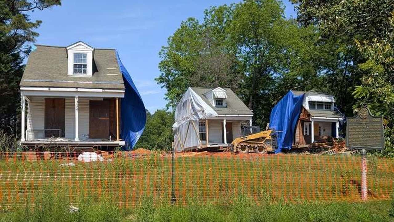 Historic McAfee House split in two, ready for its move to Cherokee ...