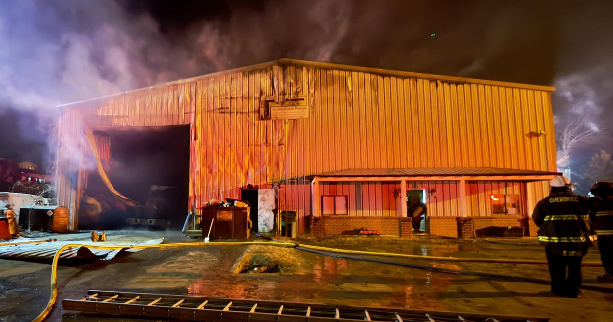 Three-alarm warehouse fire erupts at Ball Ground warehouse | FOX 5 Atlanta