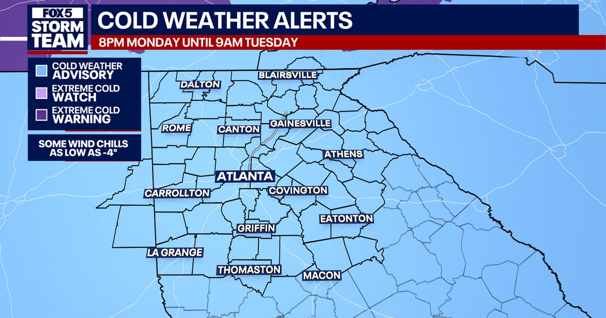 Georgia Cold Weather Advisory: Dangerous wind chills, black ice alert ...