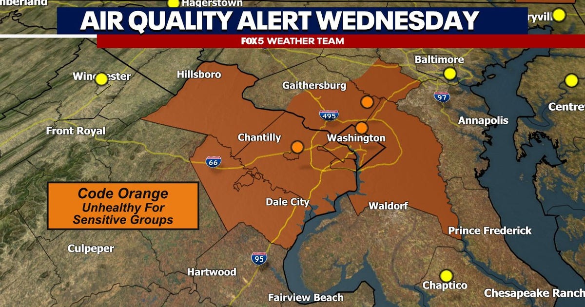 Code Orange Air Quality Alert Wednesday for DC, parts of Maryland and ...