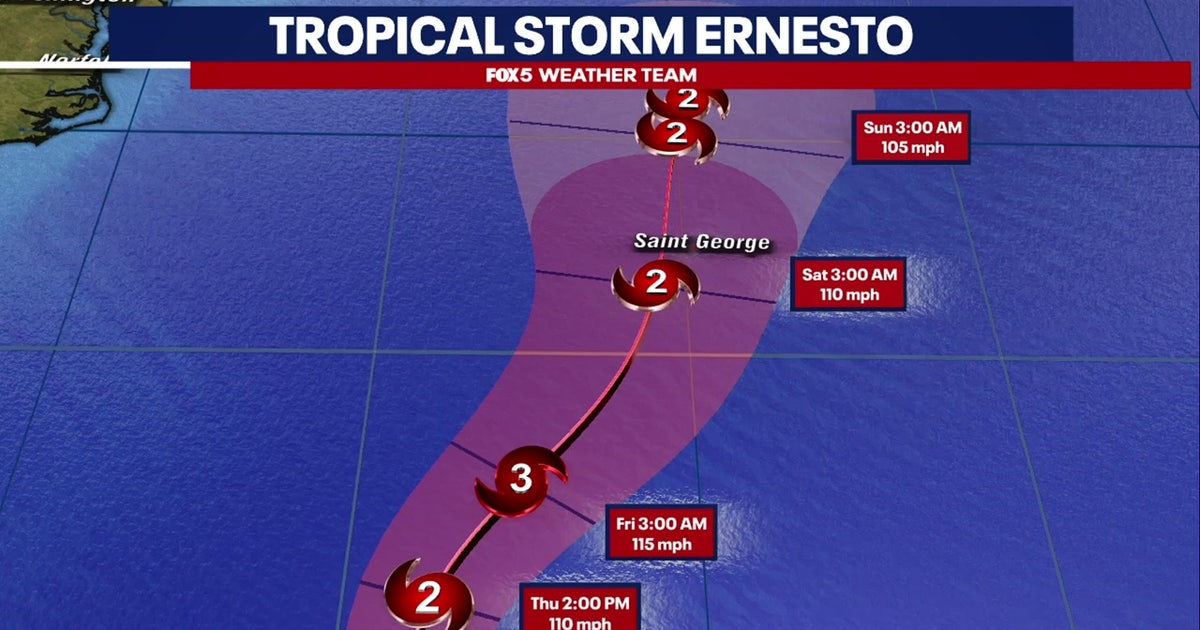 Ernesto path live tracker: DC impact, forecast cone, updated models ...