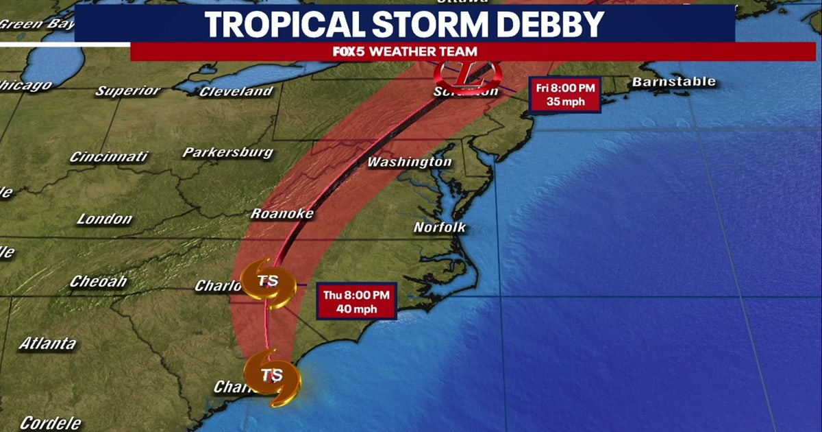 Debby Tracker: DC forecast cone map, path, live radar, rainfall totals ...