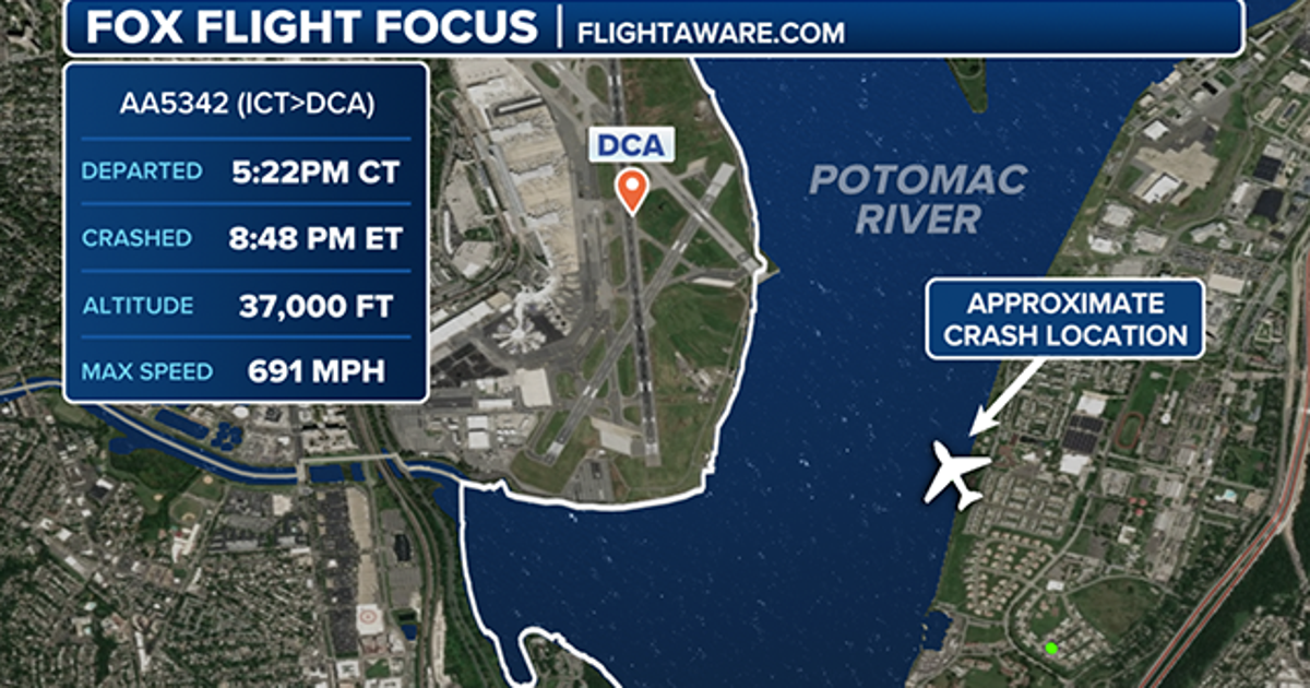 Maps show flight path, collision site of DC plane crash | FOX 5 DC