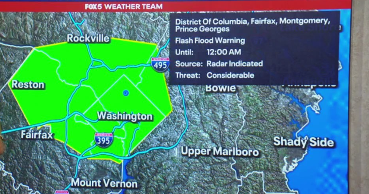 Flash flood warning issued for several parts of DMV amid severe storms ...