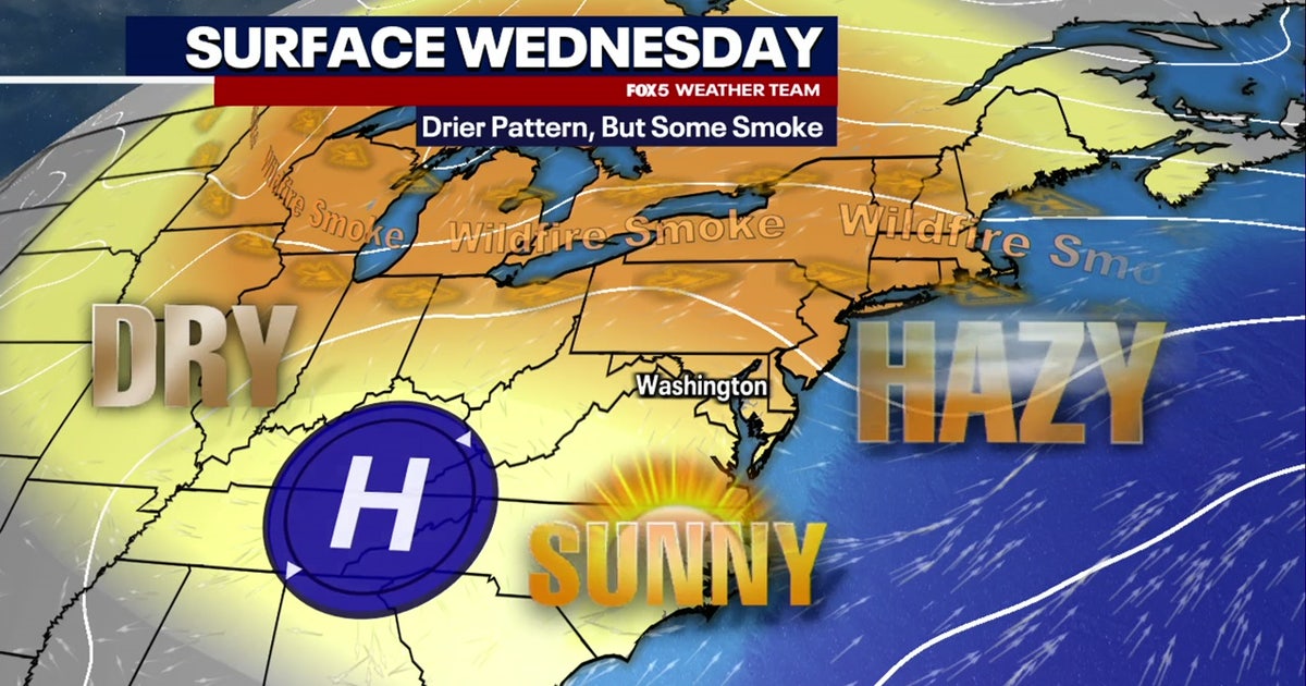 Canadian wildfire smoke creates hazy sunshine in DC region Wednesday ...