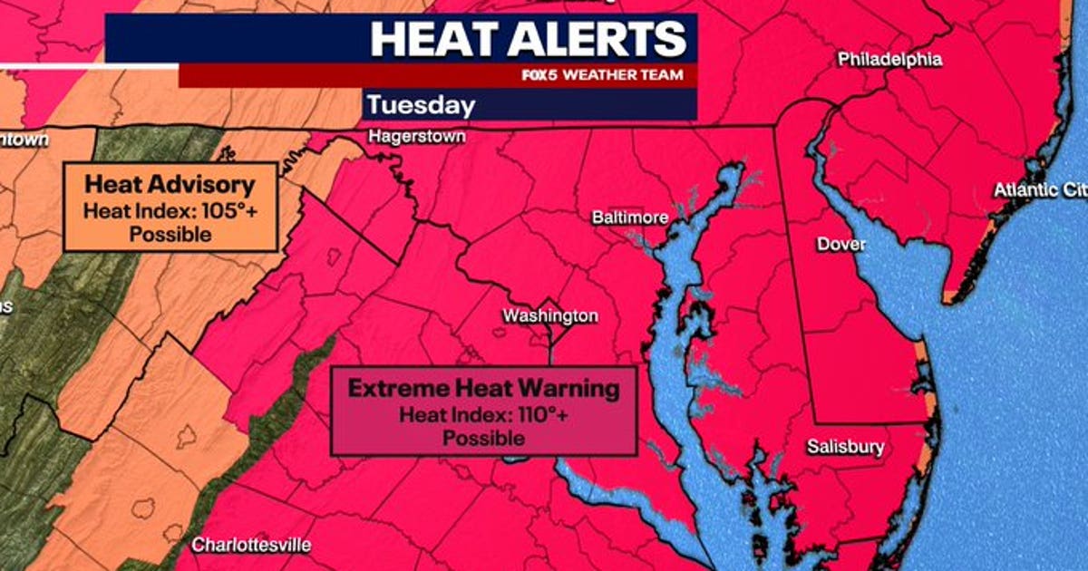 DC Heat Wave: Tuesday to see triple digital temperatures as extreme ...