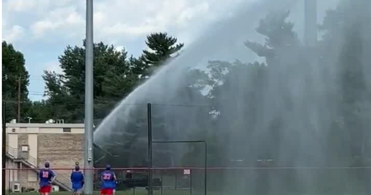 Firefighter ends baseball game with fire hose after ball hits his car ...