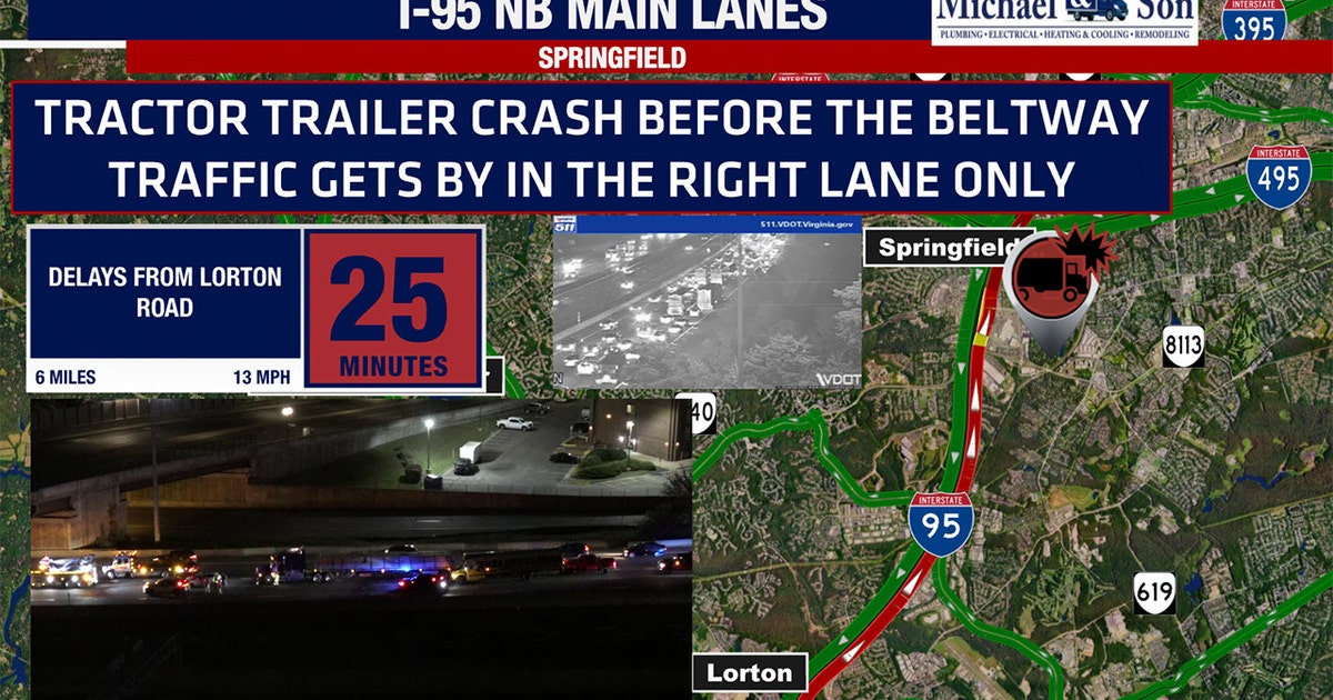 School bus, tractor-trailer crash delays traffic on I-95 in Virginia ...
