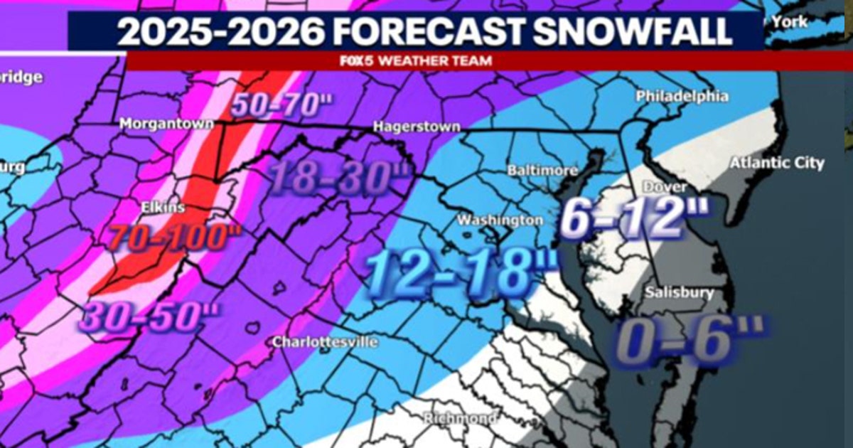 DMV Winter 2025-2026 Outlook: How much snow; when might the first ...