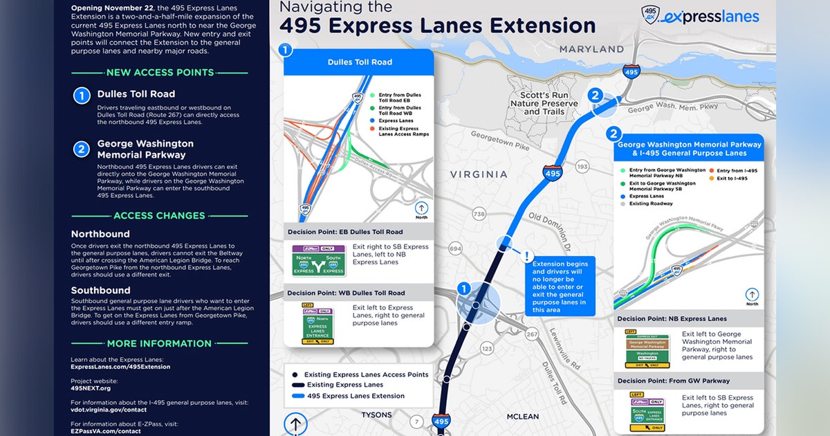 495 Express Lanes Extension Delayed: Here's what you need to know | FOX ...