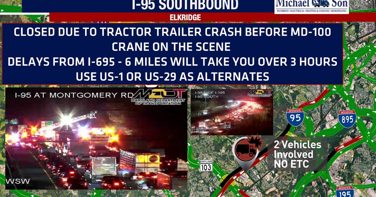 Tractor trailer, garbage truck collide on I 95 causing major delays ...